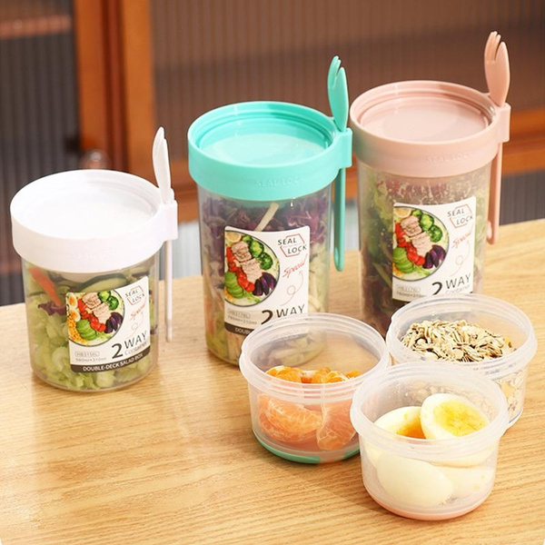 Breakfast Oatmeal Cereal Nut Yogurt Salad Cup Seal Container Set with ...