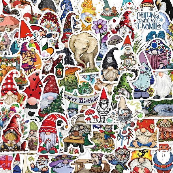 20/60Pcs Cartoon Dwarf Stickers Cute Christmas Dwarf Santa Claus ...