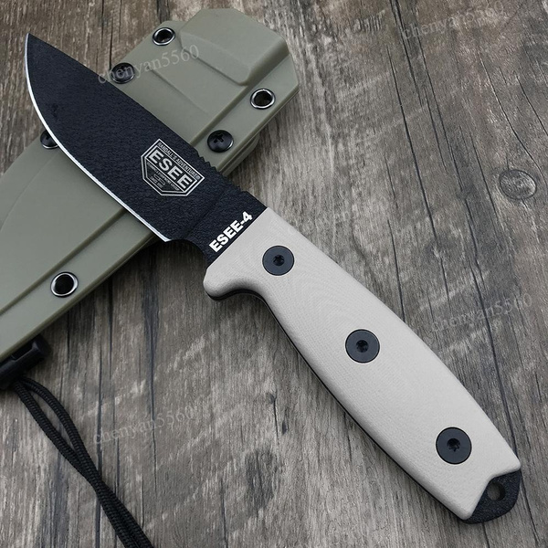 BUSSE ESEE4 Tactical Wilderness Survival Fixed Blade Knife with Kydex ...