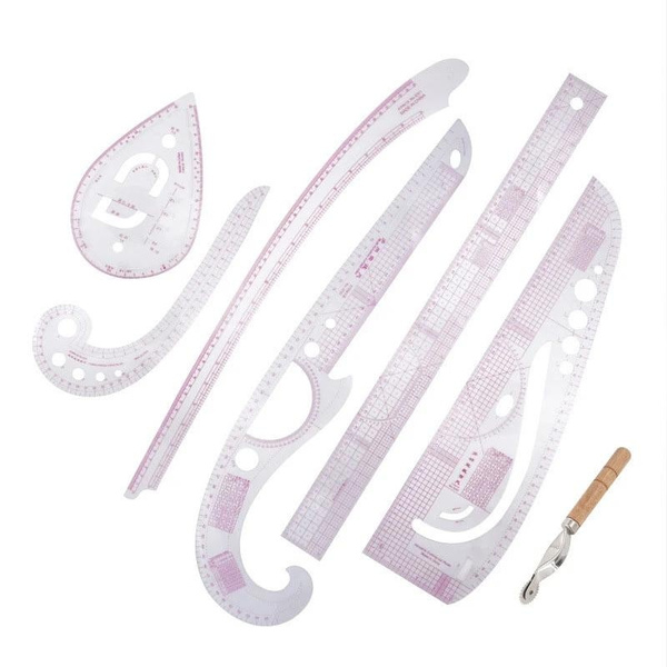 7Pcs/Set Plastic French Curve Metric Sewing Ruler Measure for ...