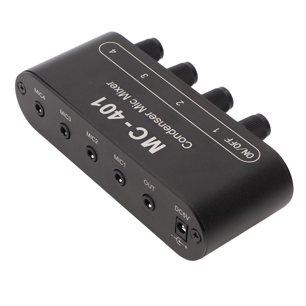 4 in 1 Out Mic Mixer 3.5mm Stereo Small Portable Condenser Microphone ...