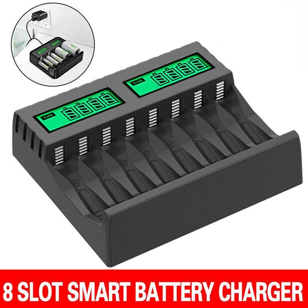 Smart 4/8 Slot LCD Display for AA AAA Battery Charger Rechargeable ...