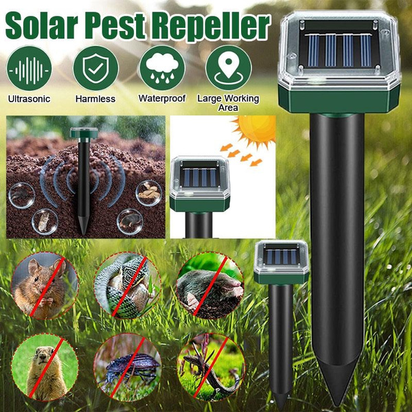 1/2Pcs Ultrasonic Solar Pest Repeller Motion Sensor for Waterproof ...