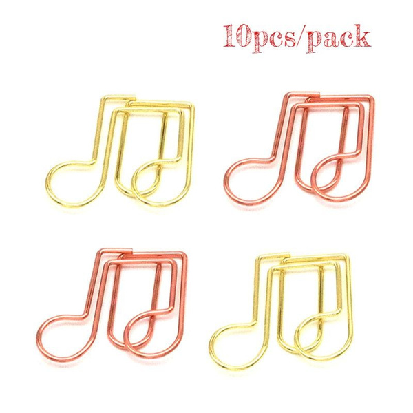 10pcs/lot Music Note Shape Paper Clips Creative Interesting Bookmark ...