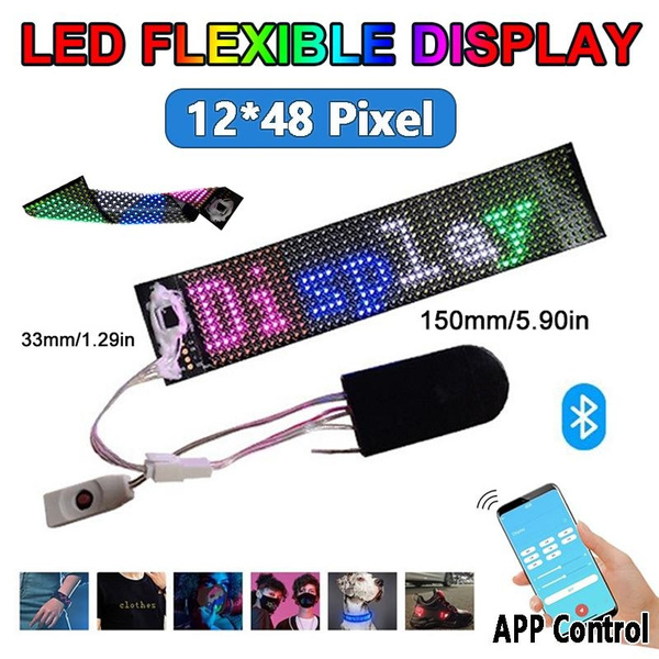 1PC 12*48 Pixel LED Flexible Display APP Dot Matrix Screen BT ...