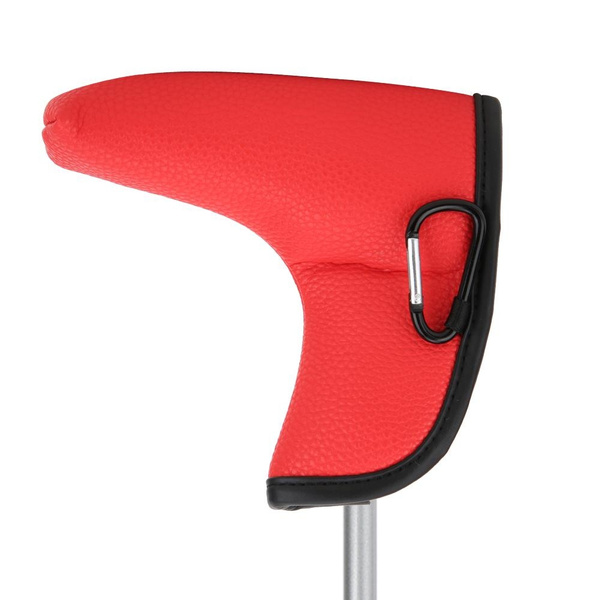 Slotted Blank Black/Red L-Shape Putter Head Cover, PU Waterproof Fabric ...