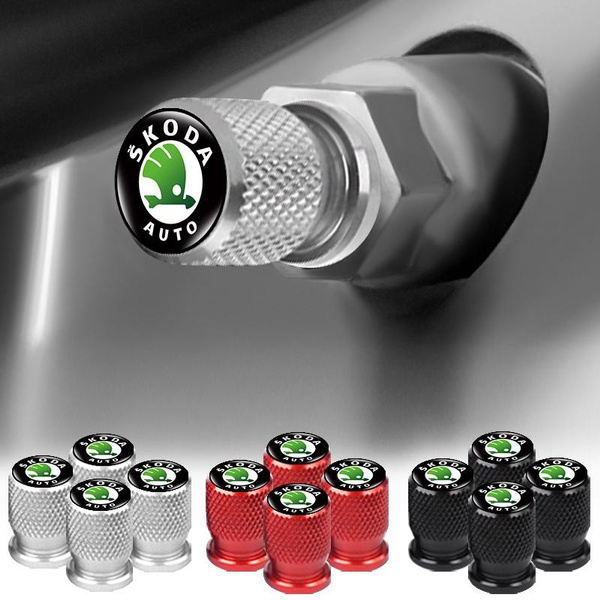 4PCS 3D Car Logo Wheel Sports Tire Covers Threaded Metal Tire Valve ...