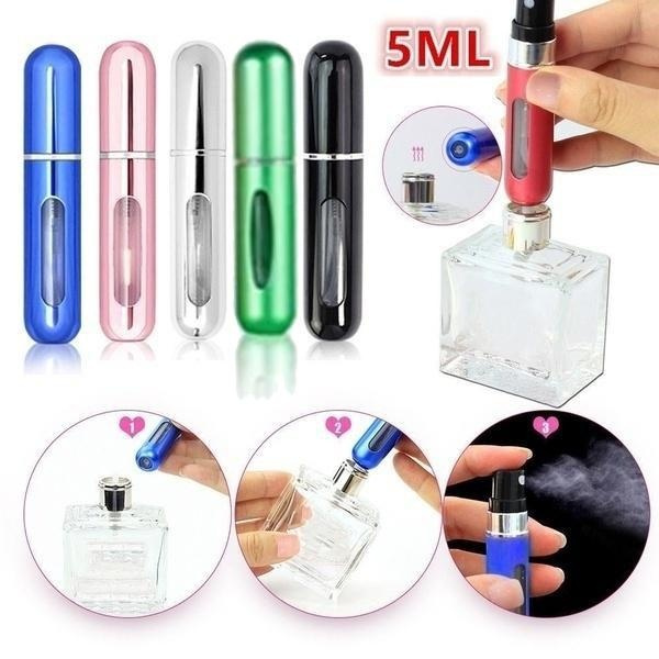 5 ML Mini Vacuum Refillable Perfume Atomizer Bottle Travel Scent Pump ...