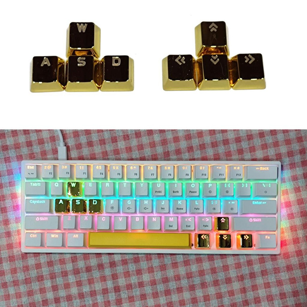 8 Keys WASD Arrows Keycaps Zinc-Alloy Backlit Keycap Set For Mechanical ...
