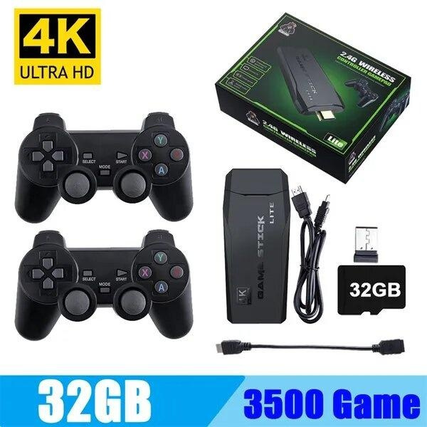 4K game console in, built-in 1500/3500/10000+ games 2.4G wireless video game console with 2 ...
