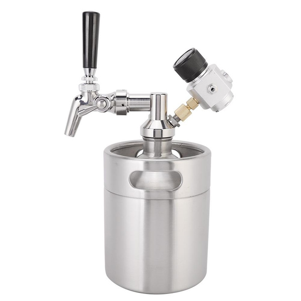Beer Keg, 2L Stainless Steel Homebrew Keg Kit Beer Tap+Spear+Keg ...