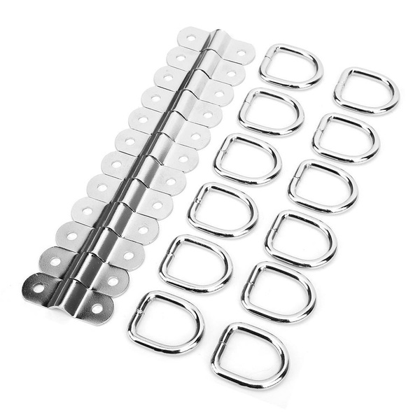 12Pcs D-Shape Trailer Anchor,Steel Car Trailer Tie Down D Secure ...