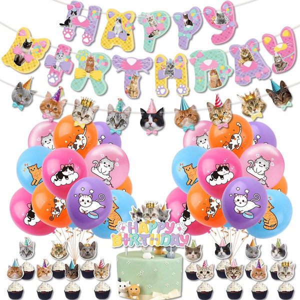 NEW Pet Cat/Dog Theme Happy Birthday Party Decoration Banners Cake ...