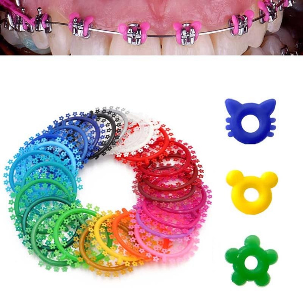 Dental Orthodontic Cartoon Bands Elastic Ligature Ties Cat Flower Mouse ...