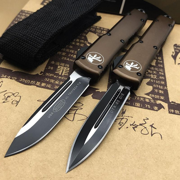 NEW UTX-85/UT85 Spring Assisted Automatic OTF Knife Brown Microtech OTF ...