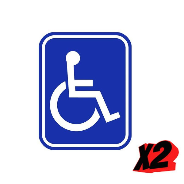2Pcs 11.9CM*15.2CM Handicap Symbol PVC Wheelchair Disabled Window Car ...