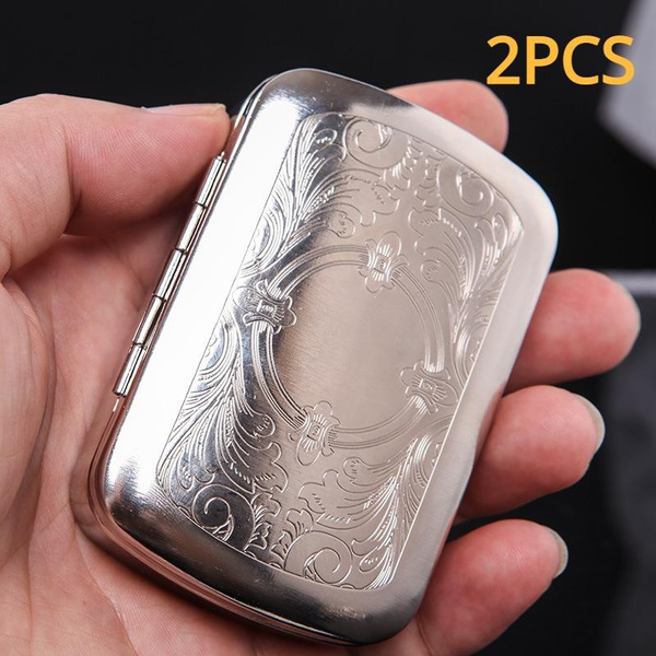 Luxury Vintage Carved Cigarette Case Box Container Pocket Cigarettes ...