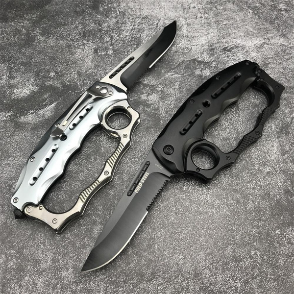 Tactical Cold Steel B098 Knuckle Duster Knife Portable Folding 440C ...