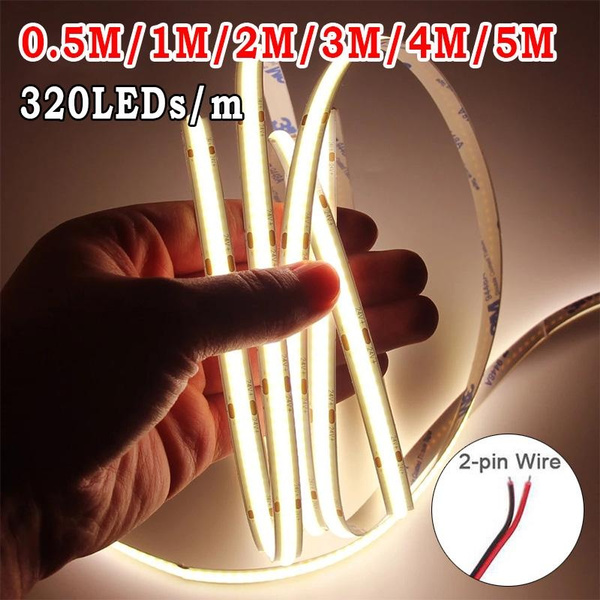 COB LED Strip 320 LEDs High Density Flexible COB LED Lights DC12V 3000K ...