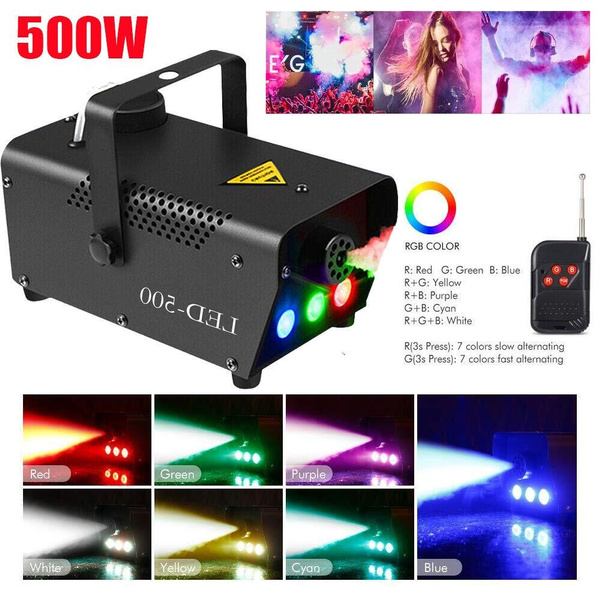 500W RGB LED Smoke Fog Machine Fogger Stage Lighting Effect with Remote ...