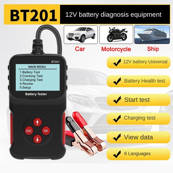BT201 Multi-Function Car Battery Tester 12V Cranking Charging Circut ...