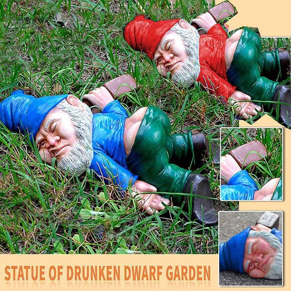 Funny Mini Drunk Dwarf Decor Innovative Garden Yard Resin Gnome Dwarfs ...