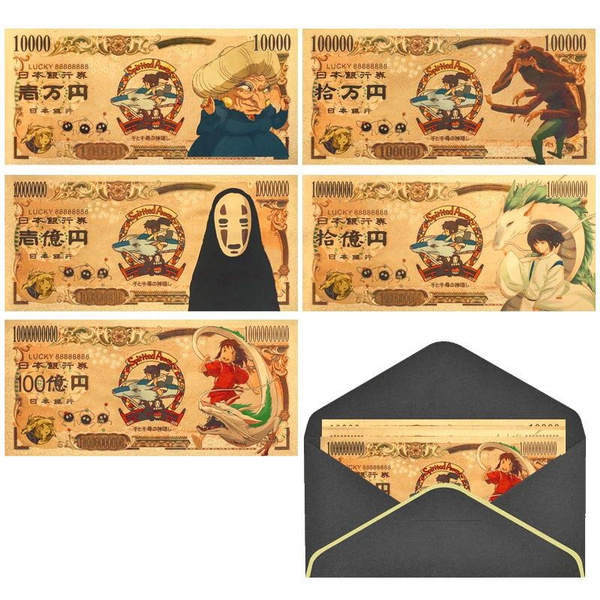 Japanese Anime Spirited Away Gold Plated Cartoon Banknote Prop Money ...