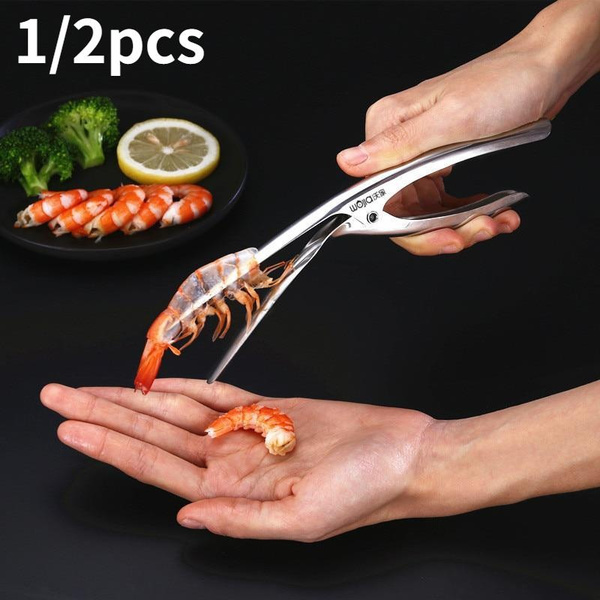 1/2pcs Shrimp Peeler Stainless Steel Prawn Shrimp Peeling Plier ...