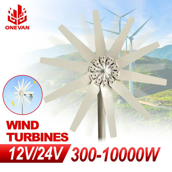 ONEVAN® 10 Blades 12V/24V Wind Turbines Generator 200W Kit Energy ...