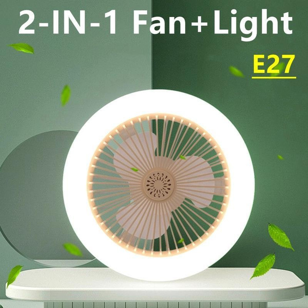 2 in 1 E27 Ceiling Fan with Lights LED Fan Light Ceiling Light with Fan ...