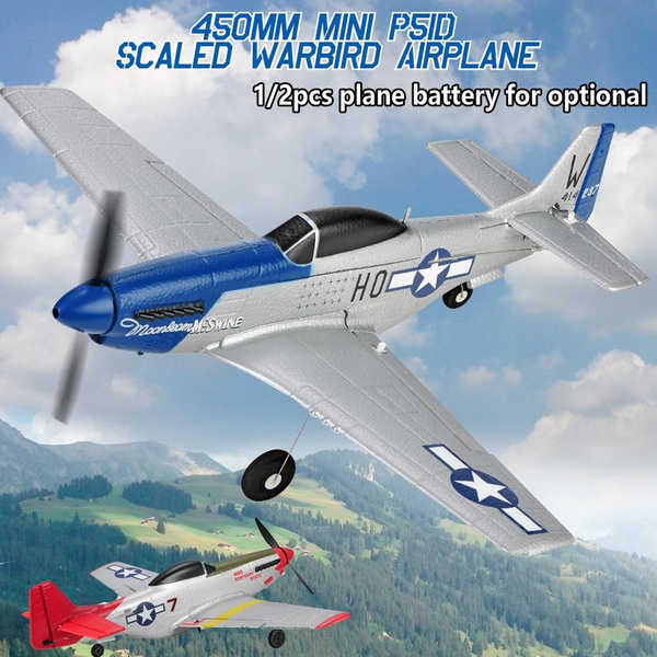 P51D Mustang RC Plane EPP 450MM Wingspan RC Fighter One-key Aerobatic 2 ...