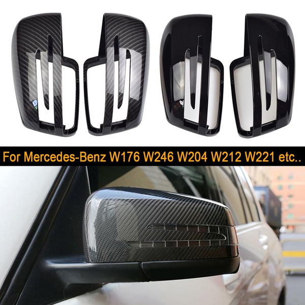 2pcs Side Mirror Cap Covers for Mercedes Benz W176 W246 W212 W204 C117 ...