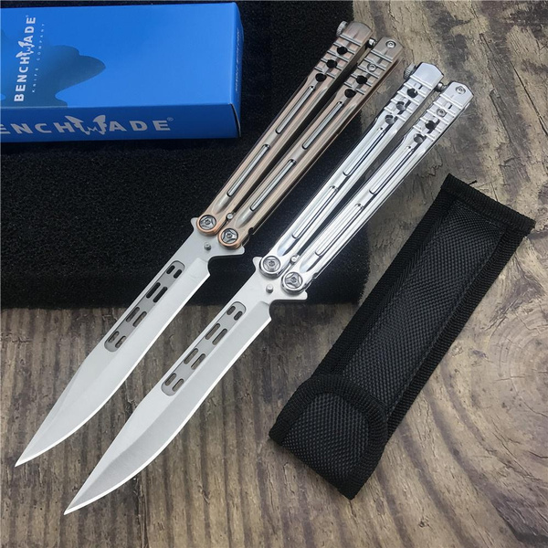 Benchmade Balisong Pocket Folding Knife 10.43'' Full Stainless Steel ...