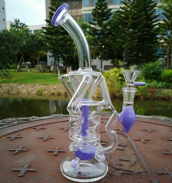 purple pipes fab egg Double Chamber Dab Rig Recycler 10inch | Wish