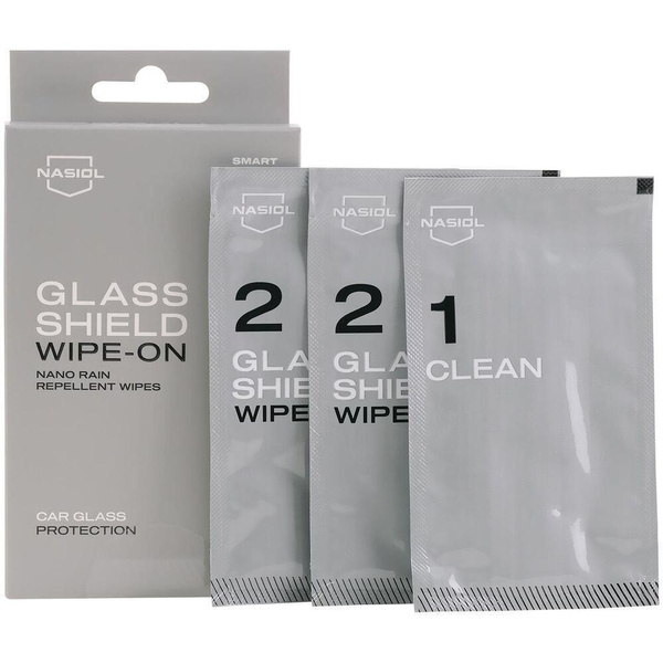 Nasiol GlasShield Wipe-On Nano Rain Repellent Wipes For Windshield, 1 ...