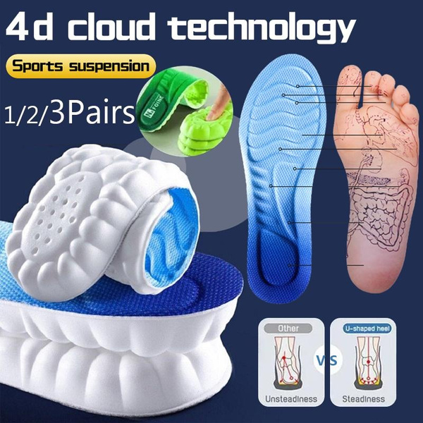 Newest 4D Massage Shoes Insoles Super Soft Sports Insole for Feet ...