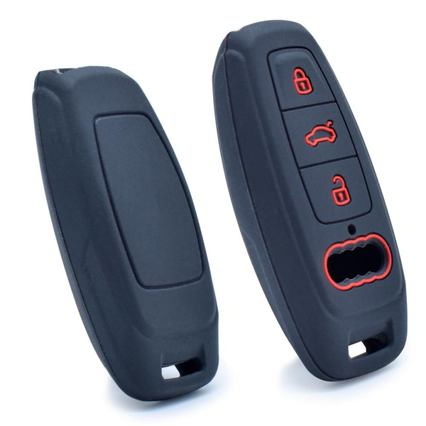 For Audi A6L A7 A8 E-tron C8 Q8 Silicone 3 Buttons Car Remote Key Cover ...