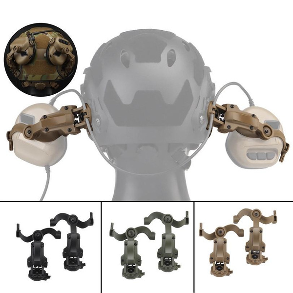 Tactical Headset Rail Mount Bracket 360° Rotation Headset Helmet Guide ...