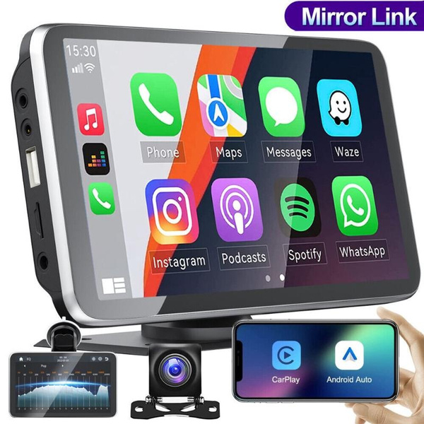 Portable 7" Universal Car Stereo Apple CarPlay Android Auto Touchscreen ...