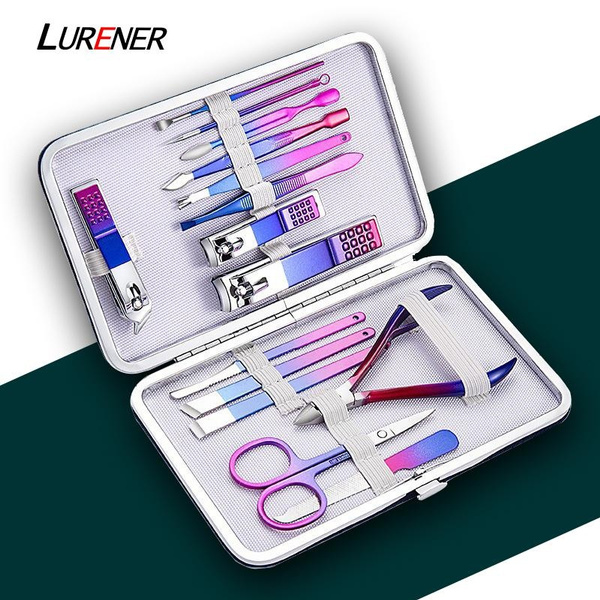 7/10/12/15/18 Pieces Rainbow Sparkling Stainless Steel Nail Clippers ...