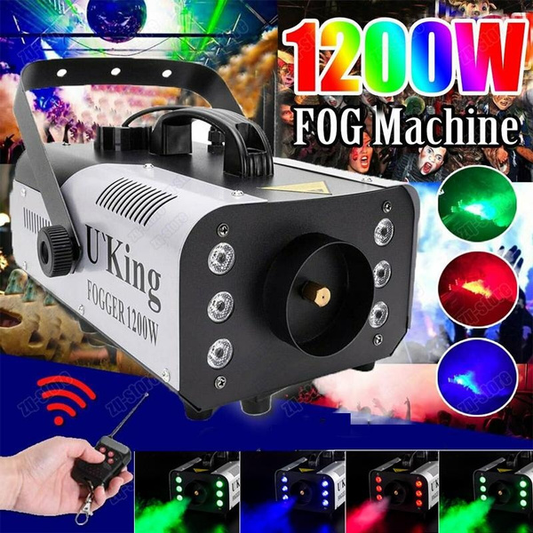 1200W Fog Machine with RGB 6LEDs Lighting Smoke Haze Generator Remote ...