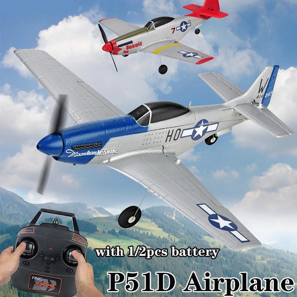 P51D Mustang RC Plane EPP 450MM Wingspan RC Fighter One-key Aerobatic 2 ...