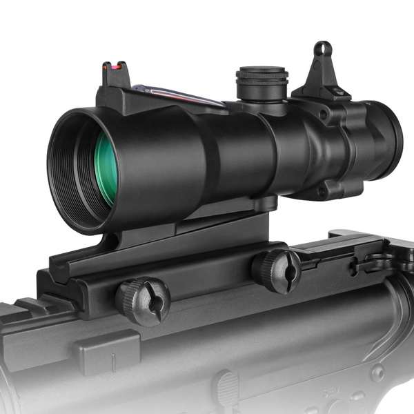 SPINA OPTICS 4X32 Riflescope Red Fiber Optics Scope Sight Chevron ...