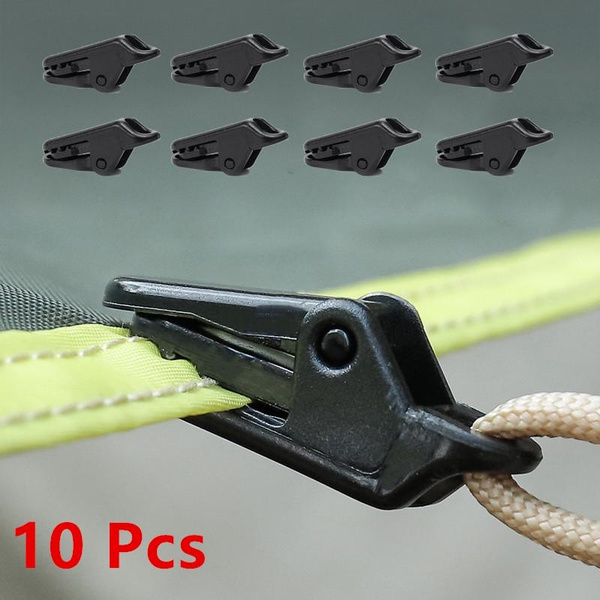 10 Pcs Outdoor Tent Clip Hard Wind Rope Clamps Tarpaulin Awning Fixed ...