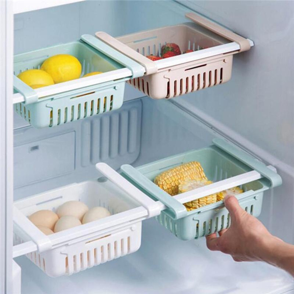 Kitchen Freezer Fridge Space Saver Storage Box Drawer Organisers ...