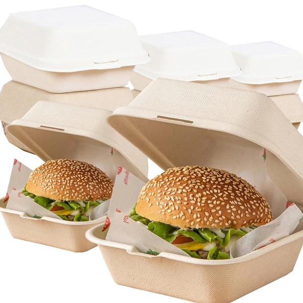 5-20 Pcs Disposable Clamshell To Go Boxes,6 X 6 Inches Compostable ...