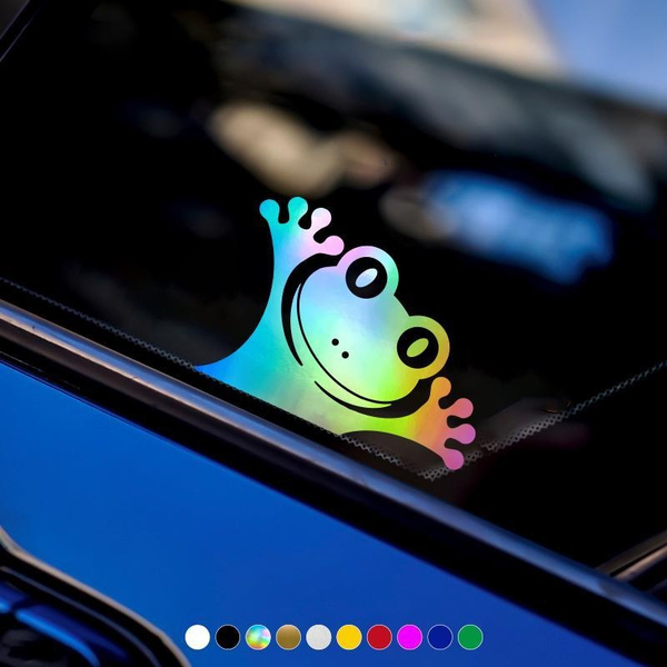 1pc PET Professional Cute Frog Pattern Decal Car Sticker Die Cut Decal ...