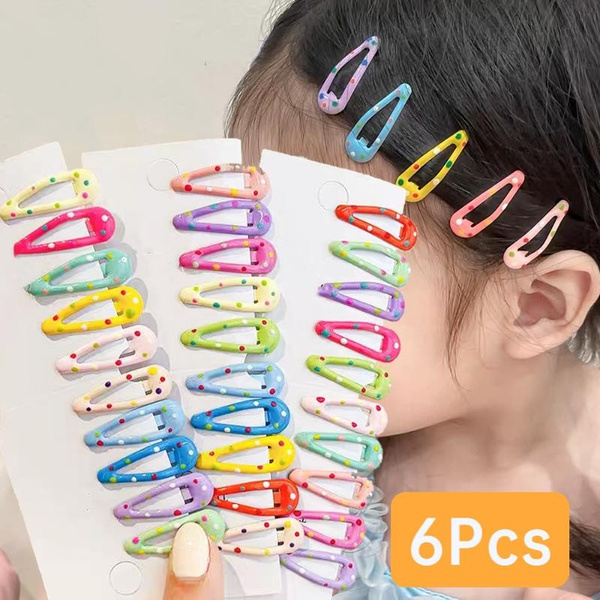 6Pcs Cute Colorful BB Clips Hairpin Cream Hair Clips Girls Kids Mini ...