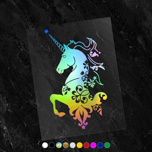 Personalized Reflective Auto Parts Cute Unicorn Car Sticker Body Decor ...