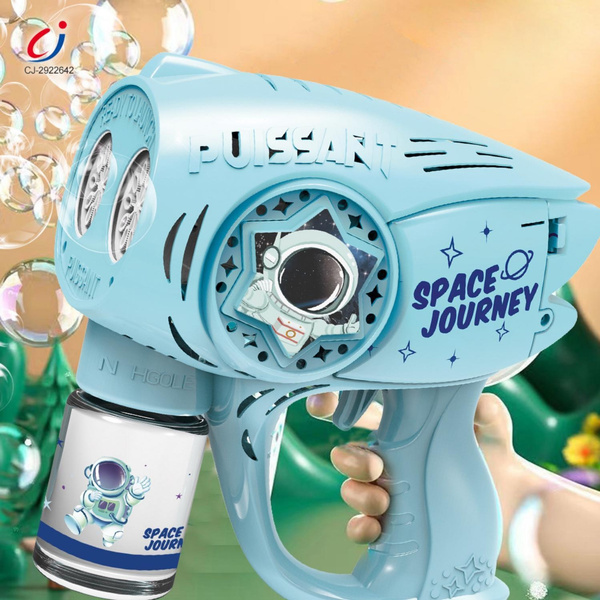 Automatic Bubble Gun with Dual Nozzle, Space Themed Bubble Machine Producing Thousands of ...